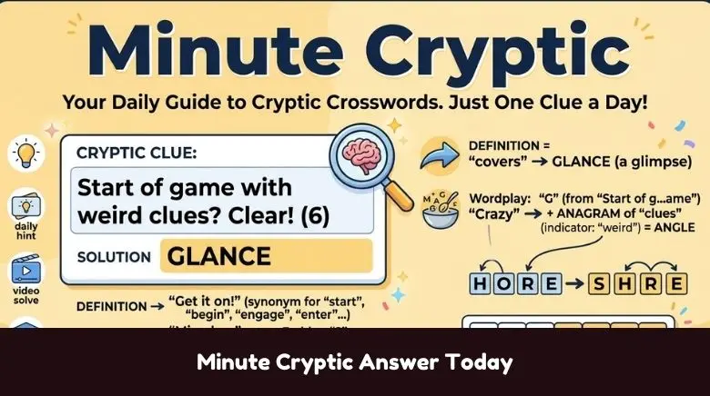 Minute Cryptic Answer Today [May 25th, 2026] - MrGuider